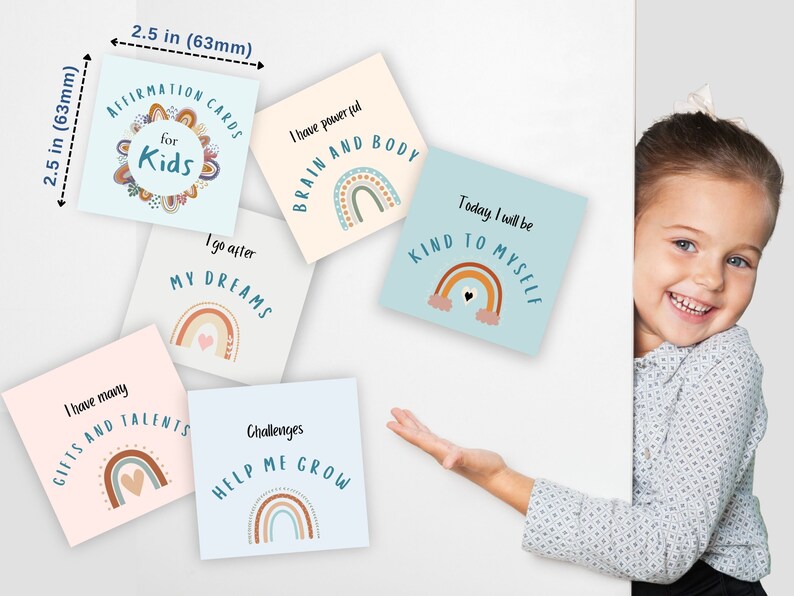 Boho Design Affirmation Cards for Kids. Mindfulness Cards. Positivity ...