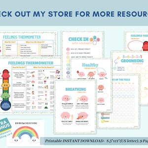 Feelings Thermometer + Coping Skills for Teens & Kids. Grounding ...