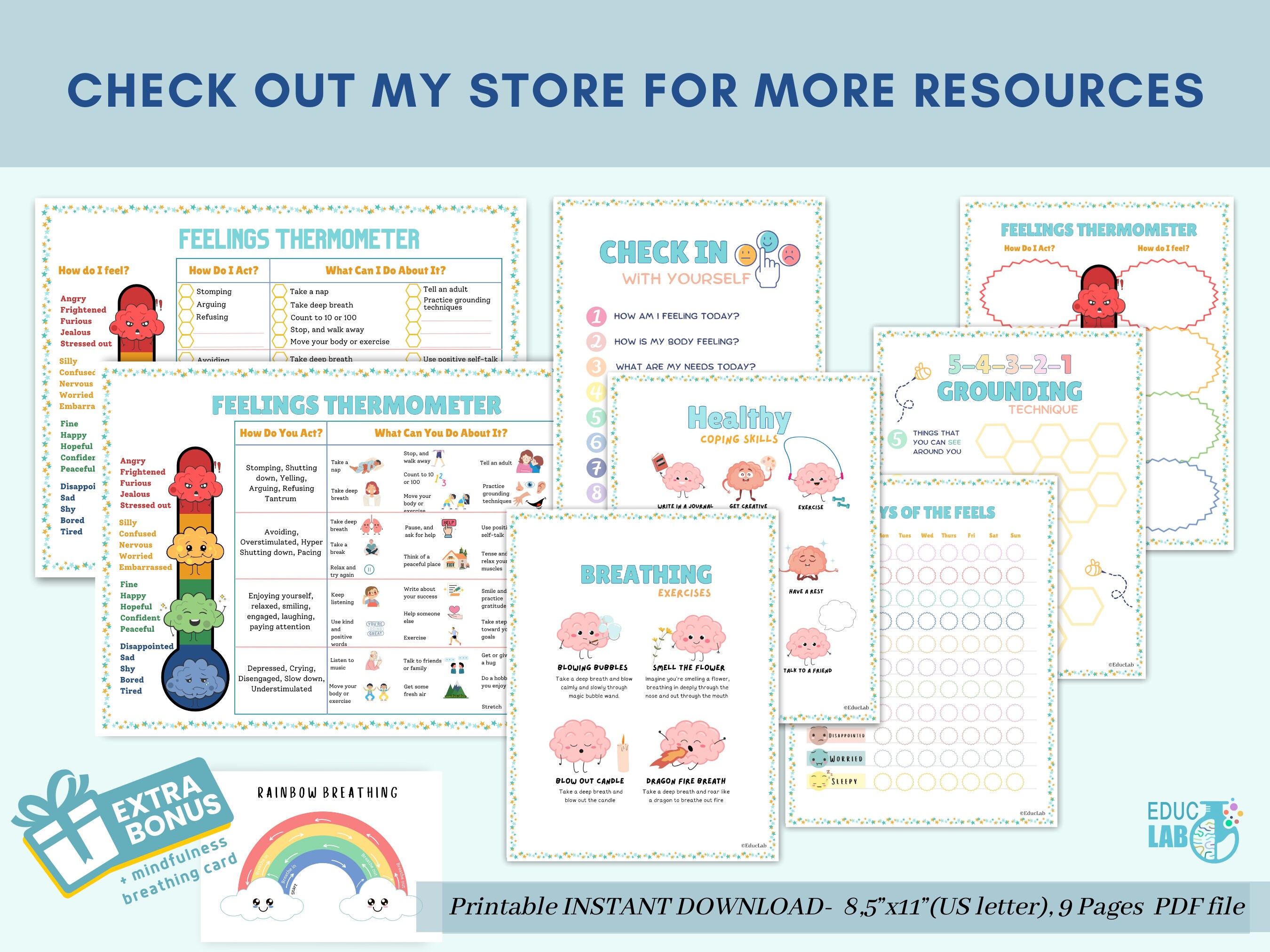 Feelings Thermometer With Coping Skills, SEL Resource (digital Download ...