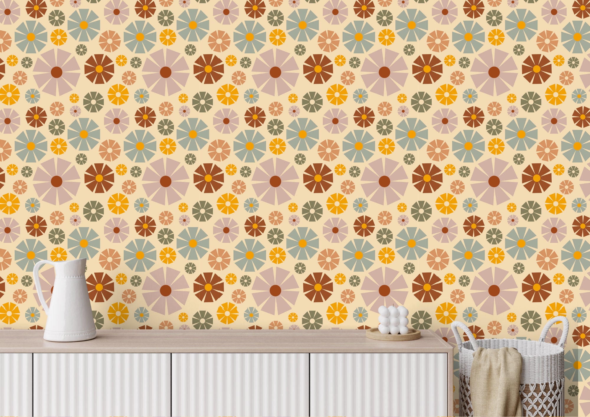 6 X 1960's Inspired Miniature 1:12 Printable Wallpaper on 8.5"x11 ...
