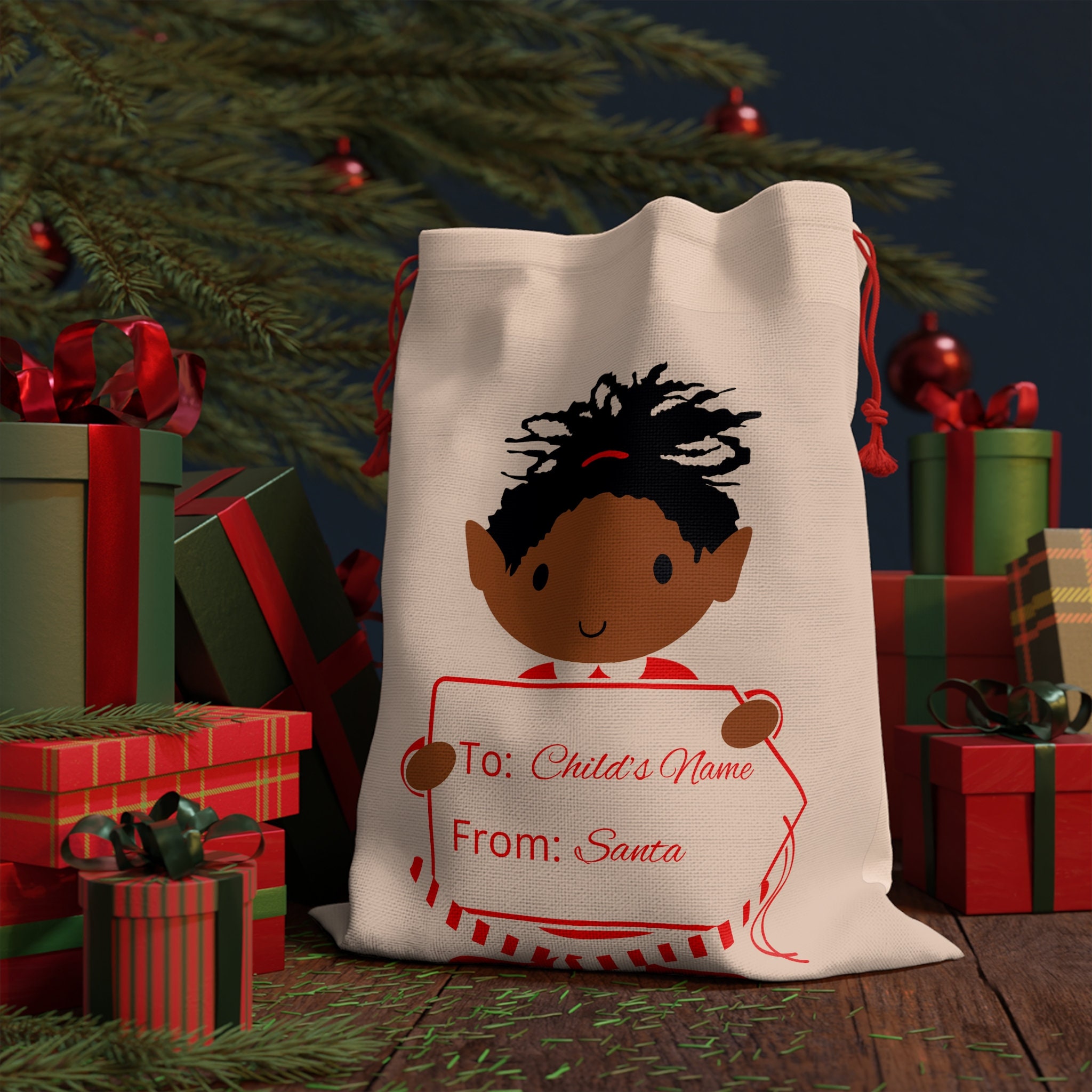 Personalized Santa Sack Bag for Presents Linen Santa Bag - Etsy