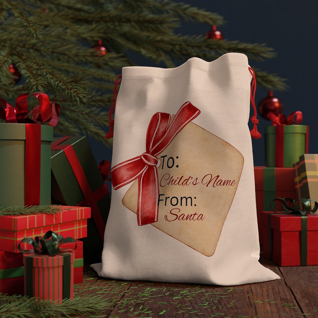 Personalized Santa Sack Bag for Presents Linen Santa Bag - Etsy