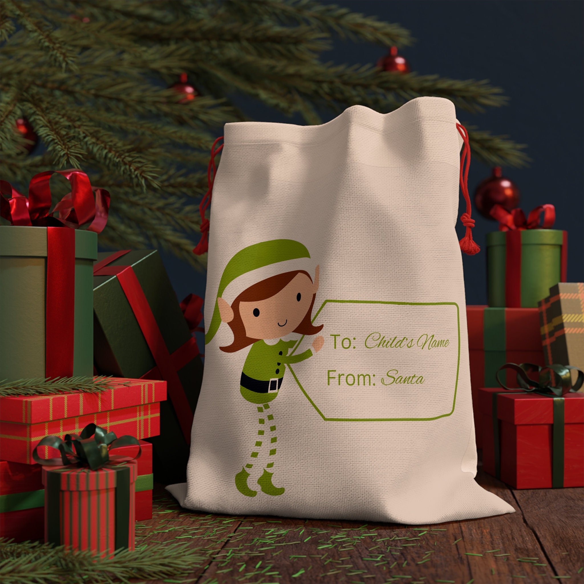 Personalized Santa Sack Bag for Presents Linen Santa Bag - Etsy