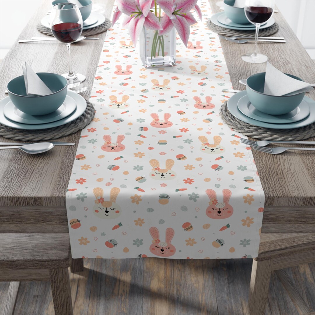 Easter Table Runner, Easter Runner, Custom Table Runner, Pink Easter ...