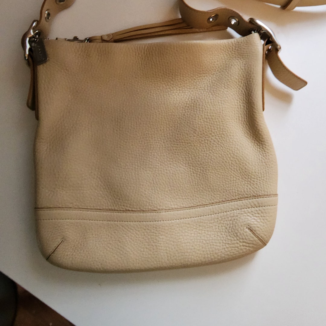 Coach Sand (french Vanilla) "legacy Soft Slim Pebbled Duffle" Leather ...