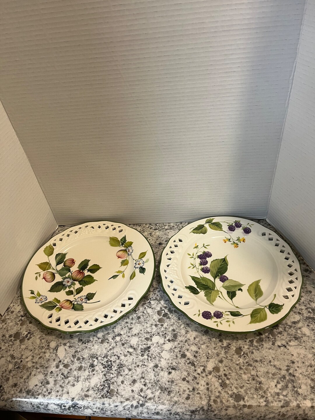 Brunelli Decorative Fruit Lattice Dinner Plates Set of 2 Made in Italy ...