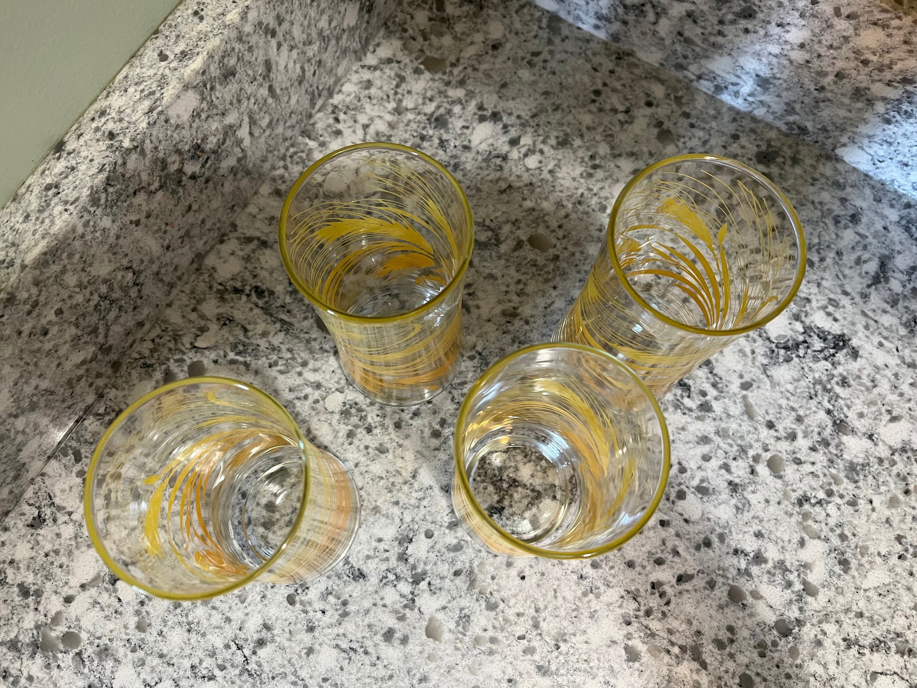 Libbey Golden Wheat Pattern Glasses Set of 4 - Etsy