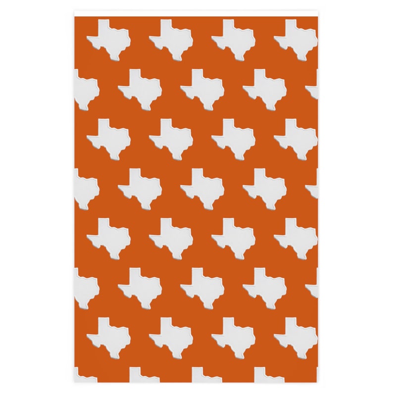 White Texas on Burnt Orange Background Premium Wrapping Paper - Etsy