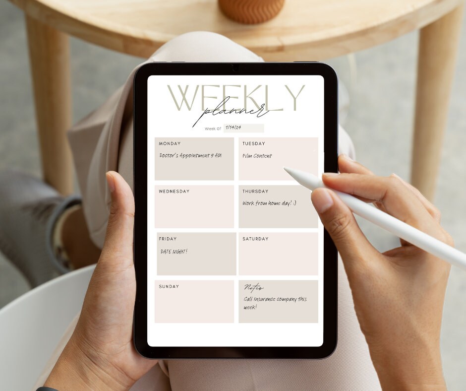 Weekly Planner Printable, Planning Sheet, Weekly Planner, Digital ...