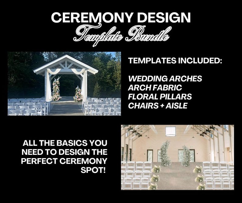 Wedding Ceremony Visual Mockup | Ceremony Design Template Bundle ...