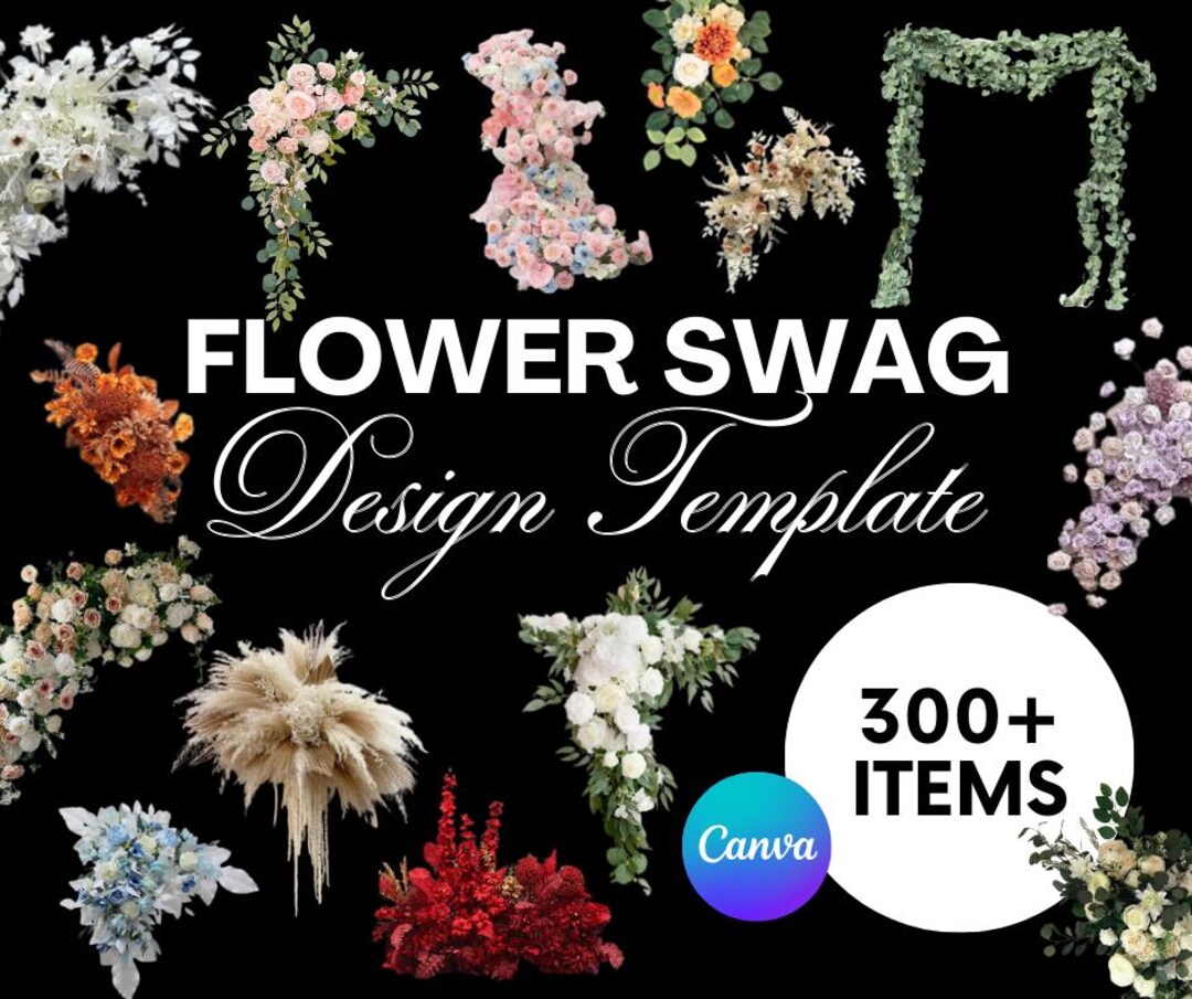 Flower Swag Design Template, Wedding Arch Flowers, Arch Flower Mock Ups ...