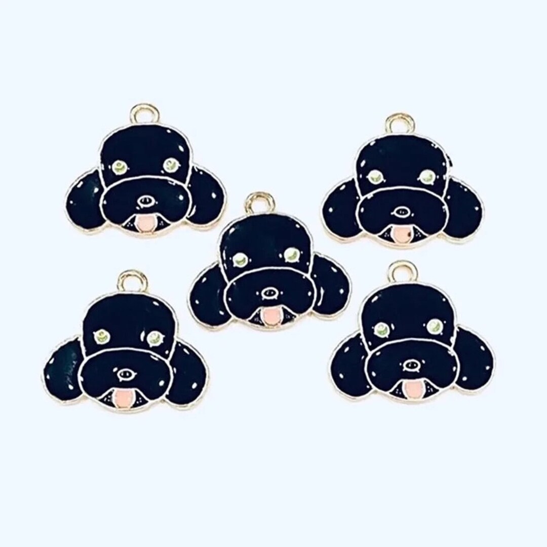 Enamel and Gold Metal Poodle Dog Charms Beads Item #15040, Priced per ...