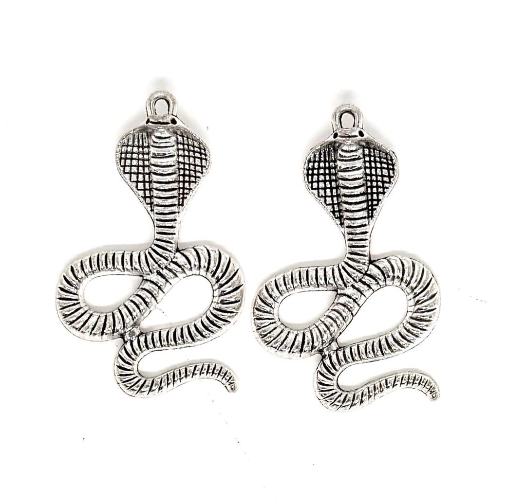 1pcs Large Silver Metal Cobra Snake Charms - Priced per Charm #21129 - Etsy