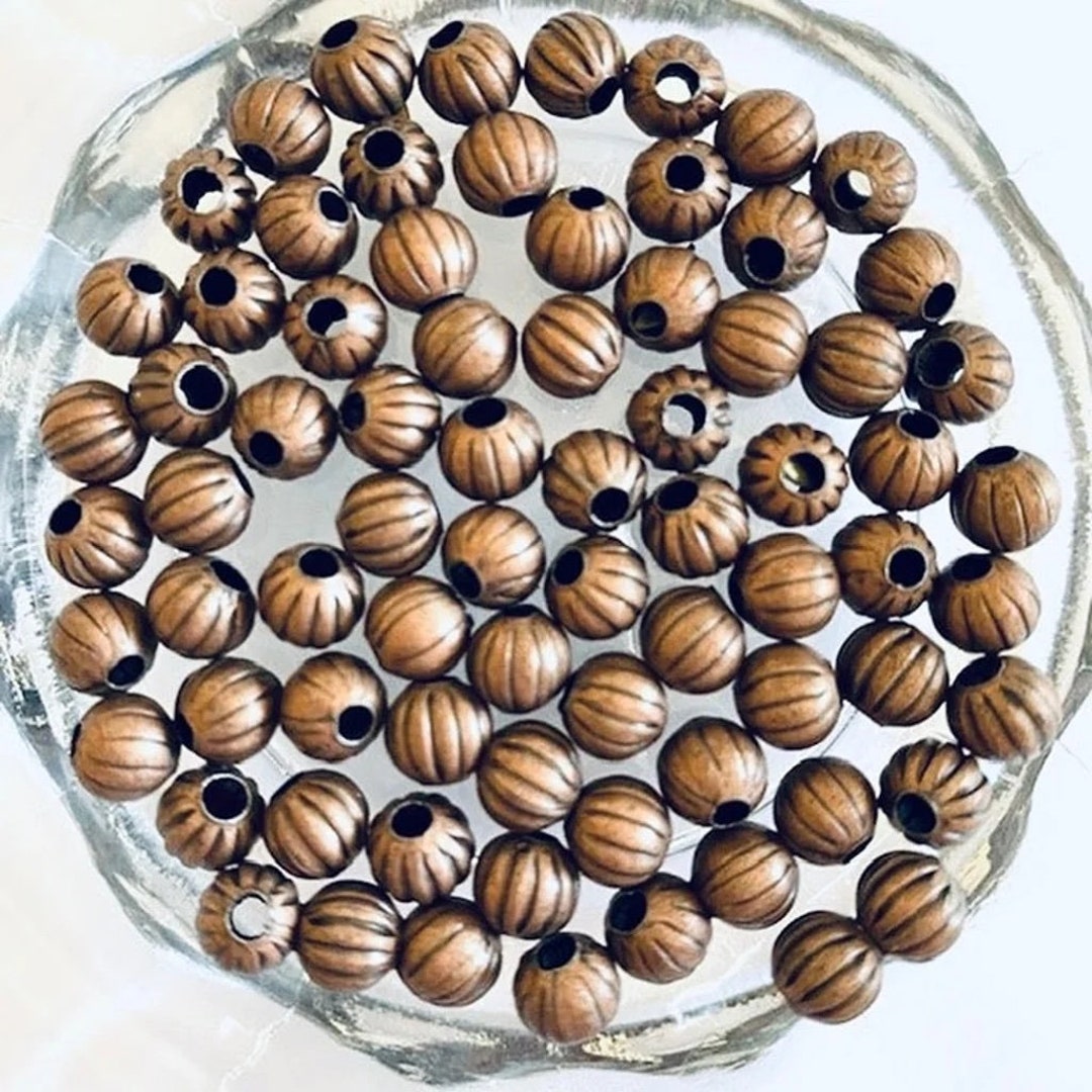Set of 75 Beads for Jewelry Making Copper Plated Metal Beads - Etsy