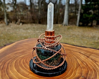Celestial Nexus Tower, Crystals Orgonite and Tensor Ring Tool Based on an Ancient Atlantian Tool ...