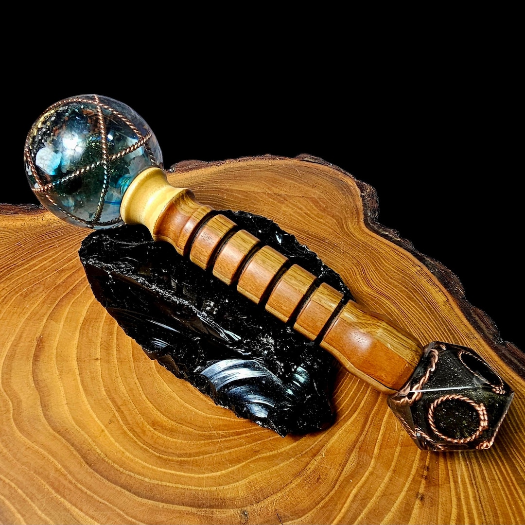 Tensor Ring Orgonite Wand: Crystal Matrix Sphere & Cuboctahedron Base ...