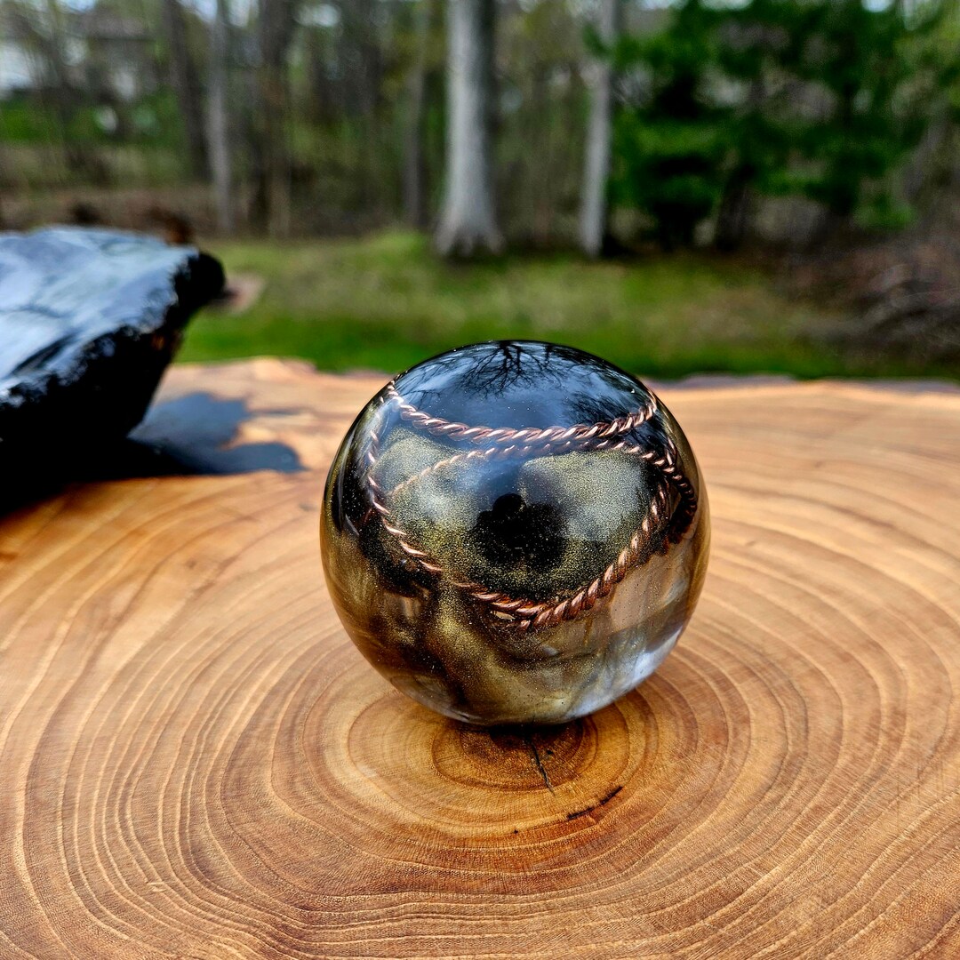 70mm Sphere With Solid Obsidian Sphere Surrounded by Tensor Rings ...