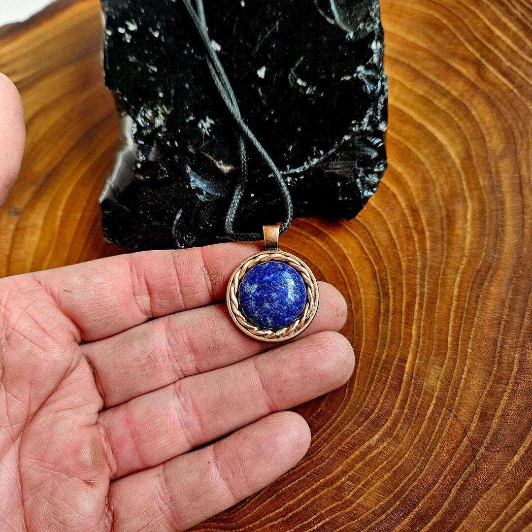 Lapis Lazuli Tensor Ring Pendant, Talisman, Tensor Ring Necklace, Crystal Necklace, Quantum ...