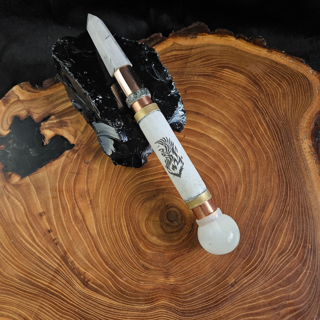Copper Pipe Orgonite Wand With Tourmalated Quartz and Selenite ...