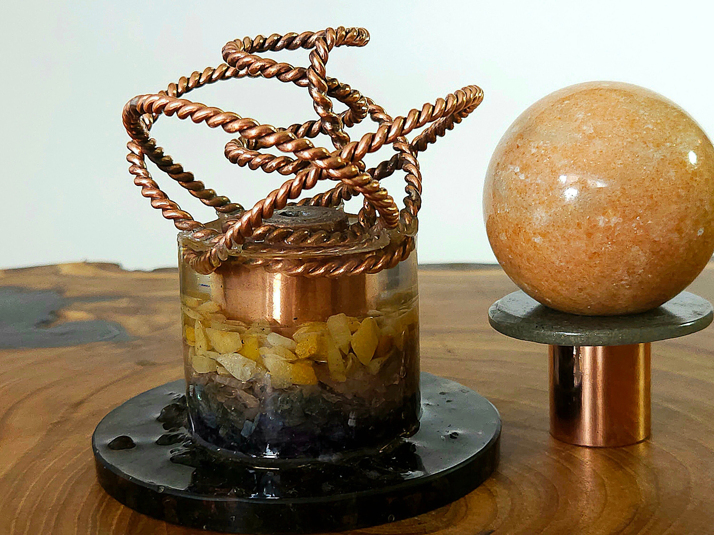Crystal Tensor Ring Tower With Removable Sunstone Sphere - Etsy