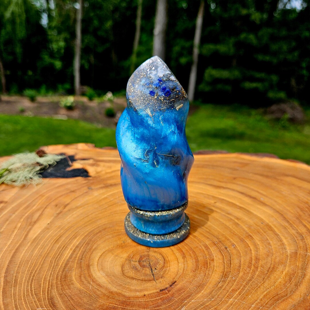 Orgonite & Crystal Matrix Blue Flame That Screws On/off Custom Wands ...