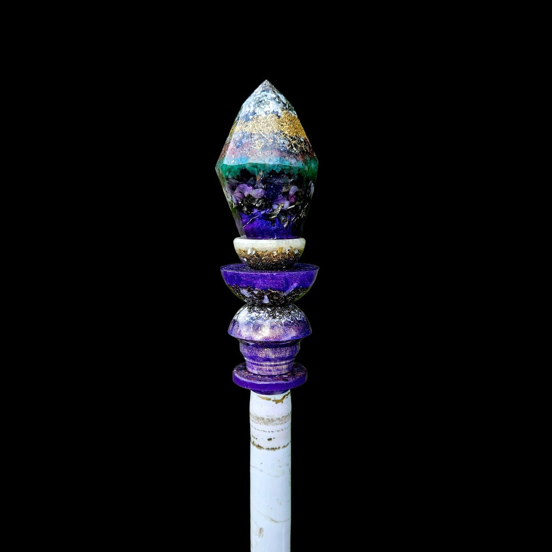 Copper Pipe Crystal Orgonite Staff, Artisan Hand Made, Screws Into 3 ...