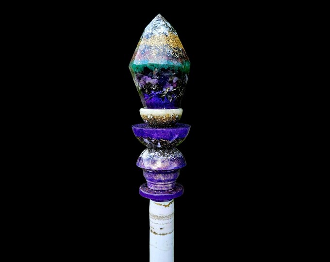 Copper Pipe Crystal Orgonite Staff, Artisan Hand Made, Screws Into 3 ...