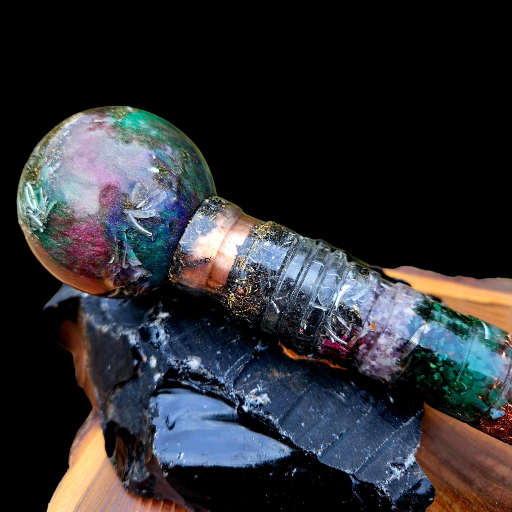 Hand Crafted Orgonite and Crystal Magic Wand With Removable - Etsy