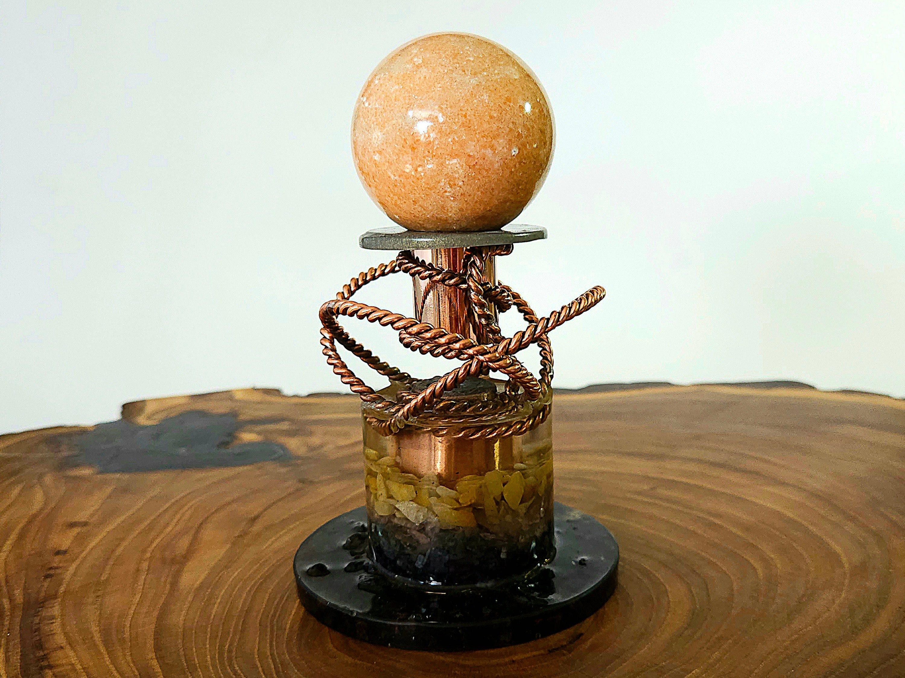 Crystal Tensor Ring Tower With Removable Sunstone Sphere - Etsy