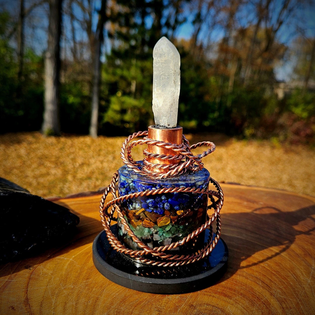Celestial Nexus Tower, Crystals Orgonite and Tensor Ring Tool Based on an Ancient Atlantian Tool ...