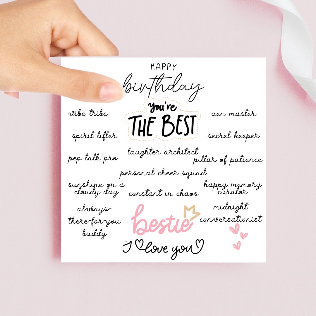 My Best Friend Birthday Card, Card for Best Friend, Birthday Card for ...