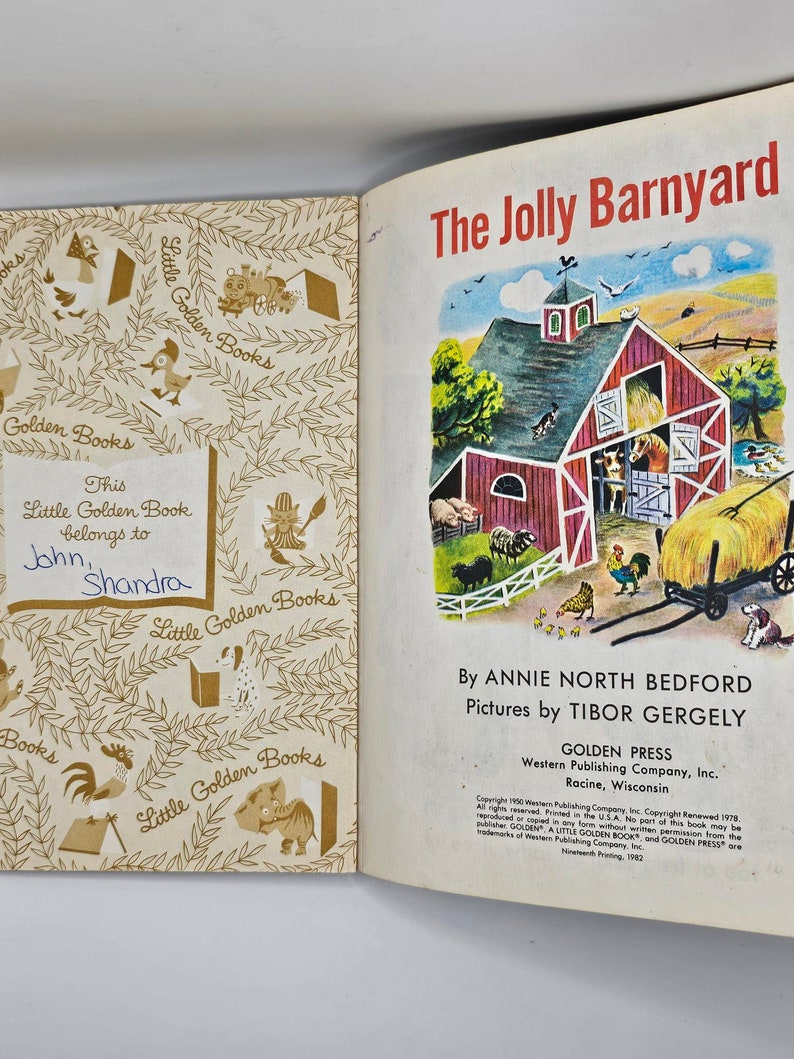 The Jolly Barnyard Little Golden Book - Etsy