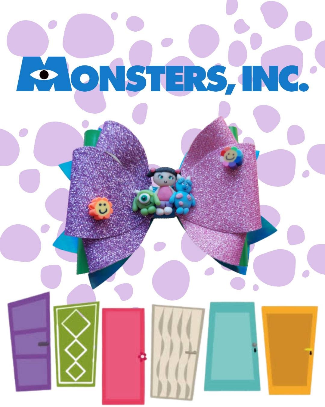 Monsters Inc Hair Bow, Boo Hair Bow, Mike Wazowski Bow, Sullivan Hair ...
