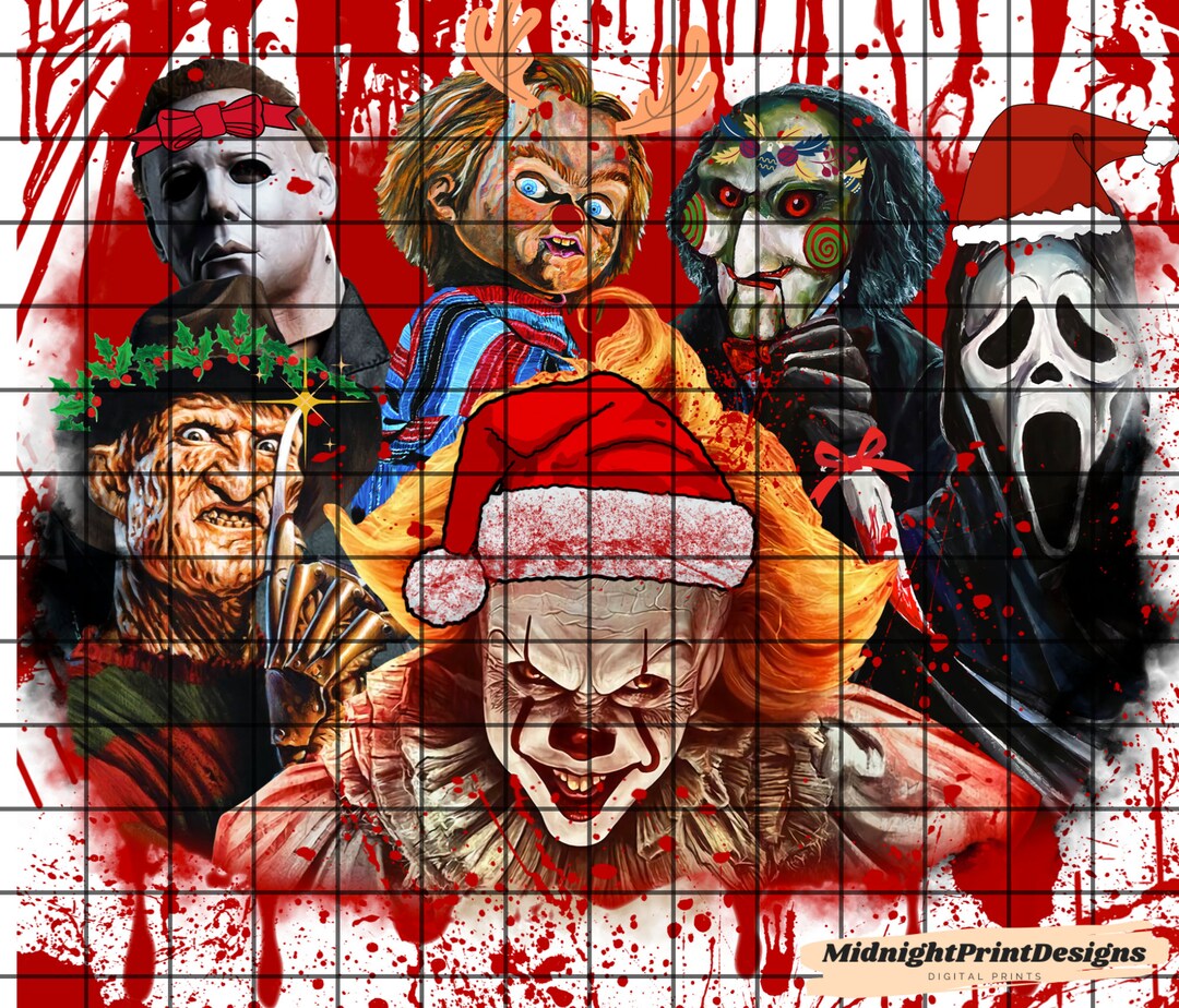 Christmas Horror Slashers Tumbler Wrap Sublimation PNG - Etsy