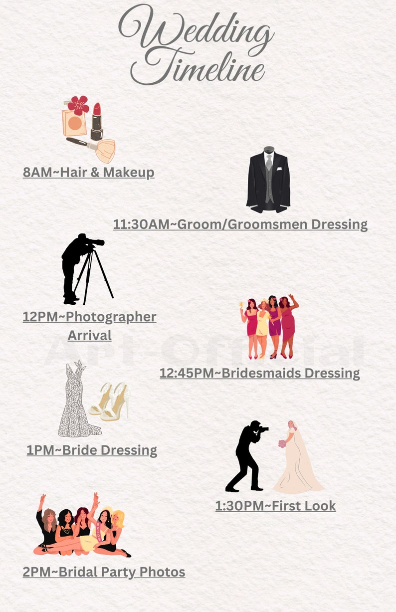 Simplistic Wedding Timeline Template - Etsy
