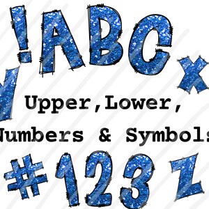 7 Colors of Glitter Alpha Doodle Rainbow Glitter PNG Alphabet Letters ...