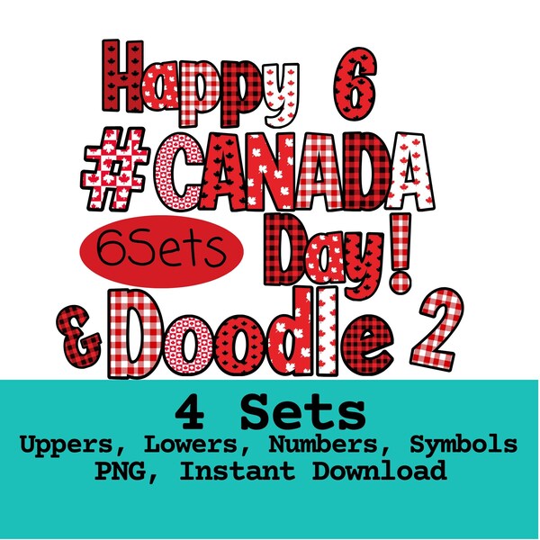 Red and Black Doodle Letters - Etsy