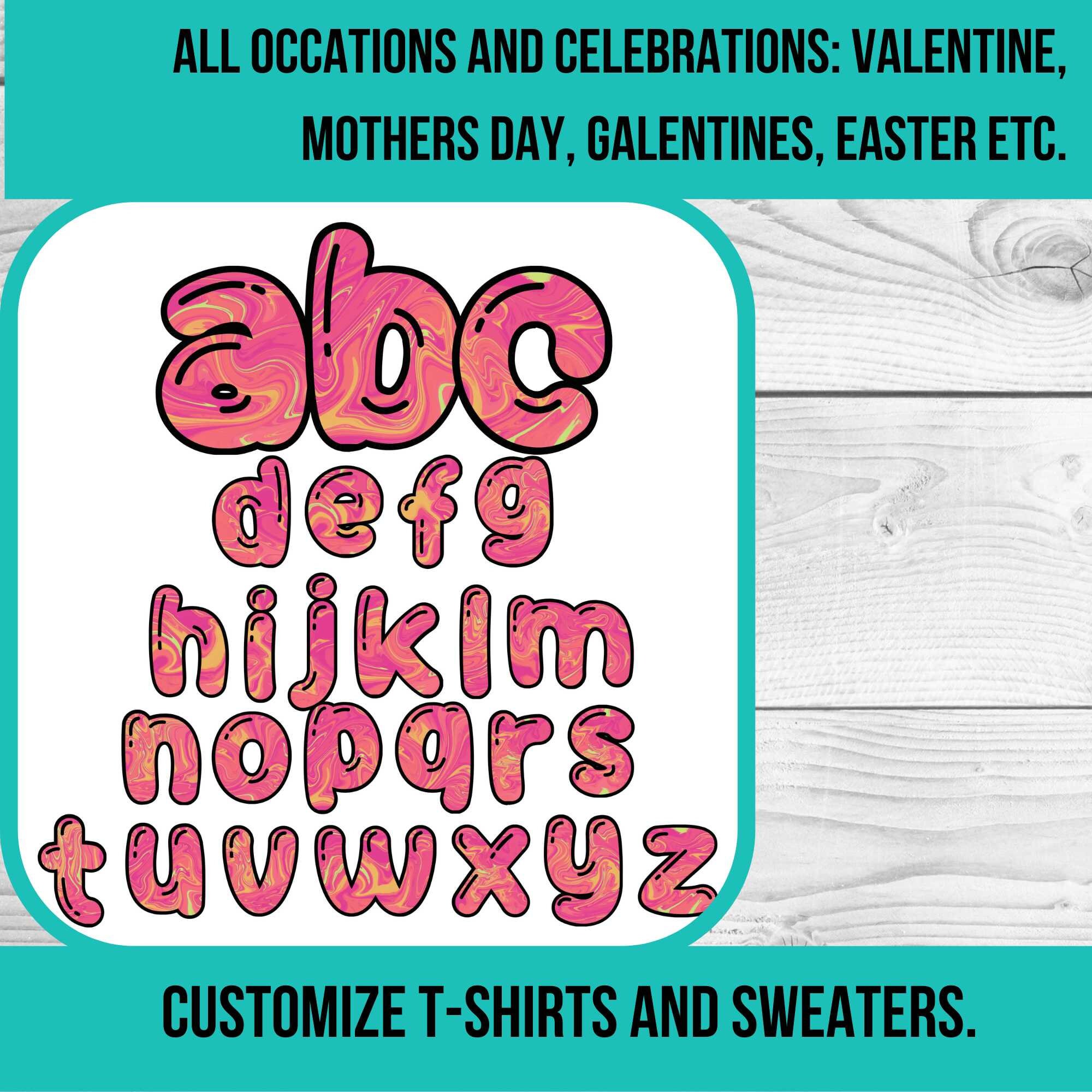 Bubble Gum Bubble Letters PNG Birthday Letters Banner Alphabet Letter ...