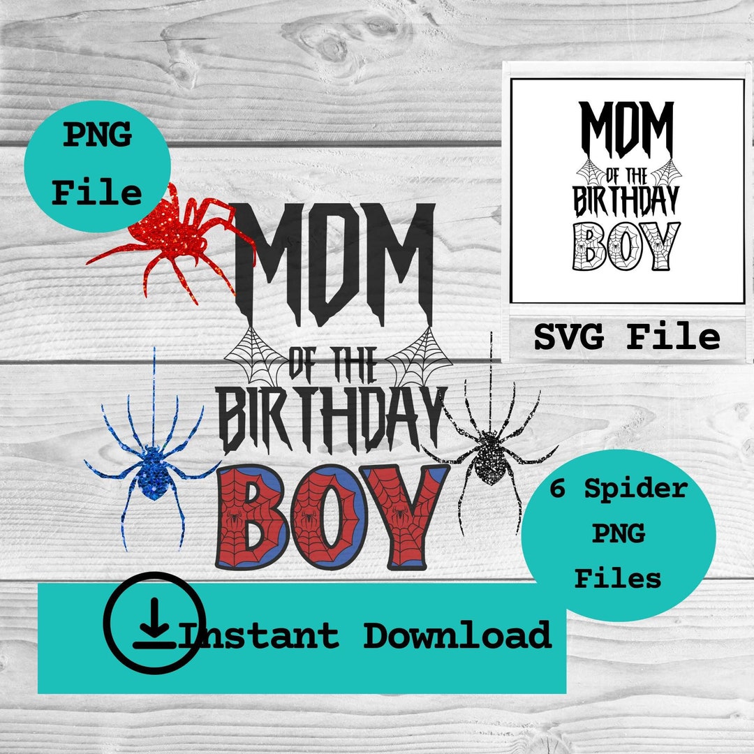 Mom Spider Svg Mom of the Birthday Boy Svg Spider Birthday - Etsy