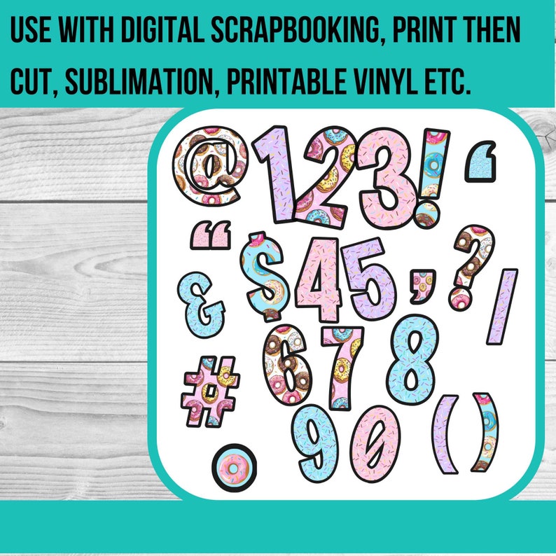 Donuts and Sprinkles PNG Letters: Bulletin Board Font (digital Download ...