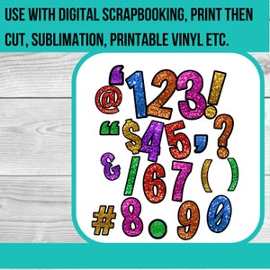 Rainbow Glitter Doodle Font PNG, Letters, Numbers, Symbols (digital ...