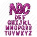 Pink Glitter Alpha Doodle Alphabet Letters Rainbow Glitter PNG Bundle ...