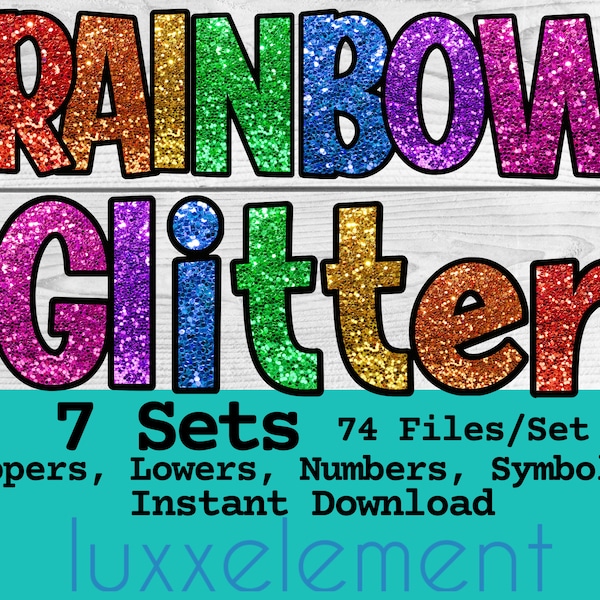 Letter Glitter Font - Etsy