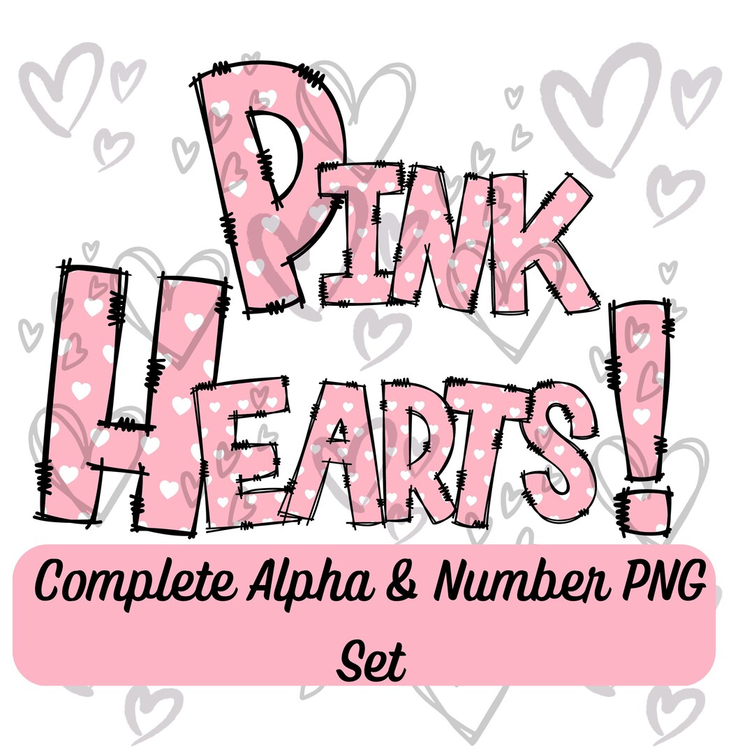 Pink Pastel Valentine's Day Letters and Numbers PNG Pink - Etsy
