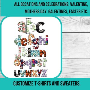 Roses of Many Colors Alphabet Doodle Rose Font Bundle Letters Numbers ...