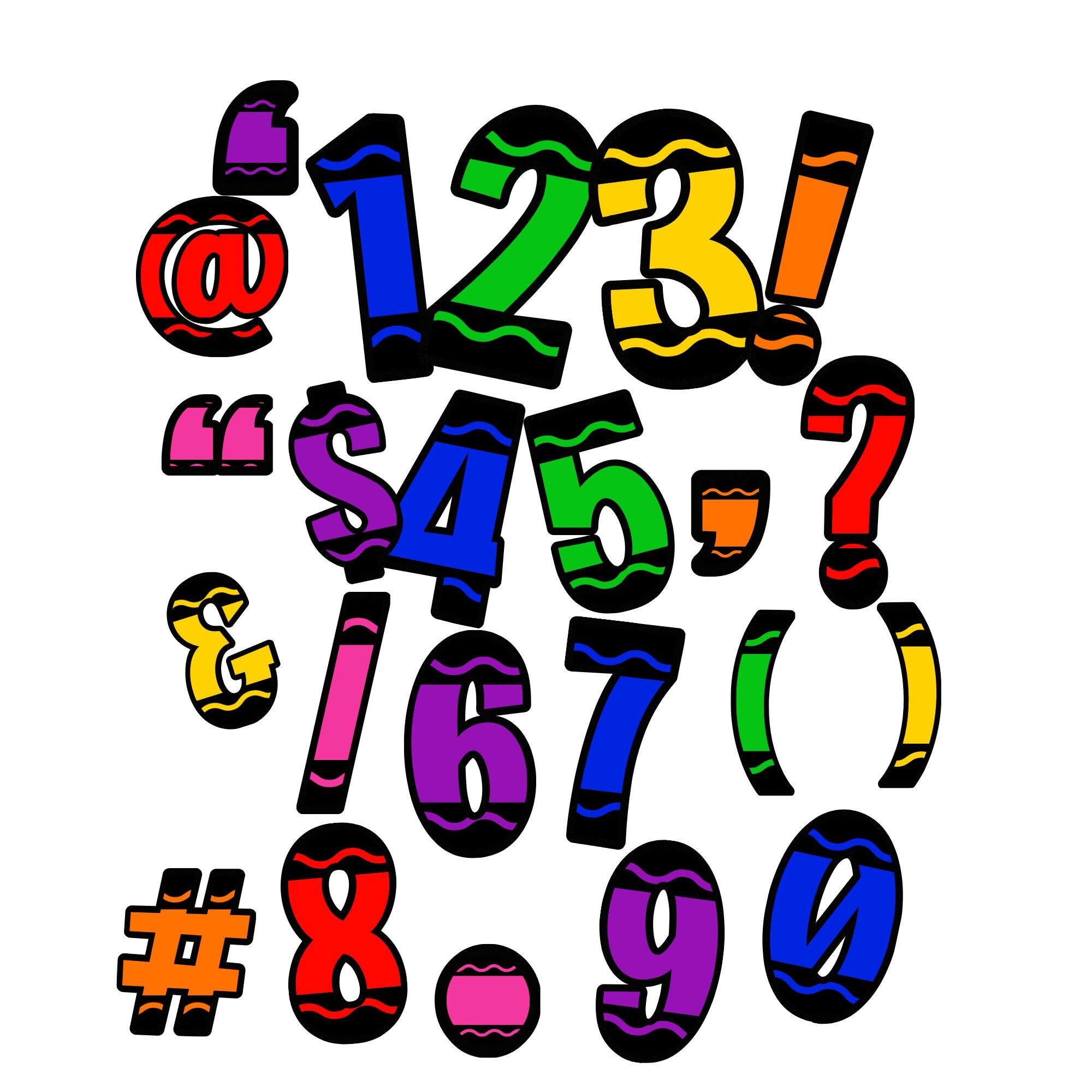 Rainbow Crayon Wrapper Bold School Teacher Alpha Doodle Font Upper ...