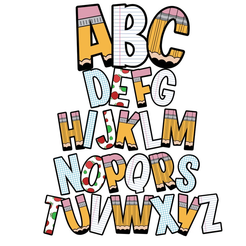 Back to School Bulletin Board Letters 5 Full Sets Printable Classroom ...