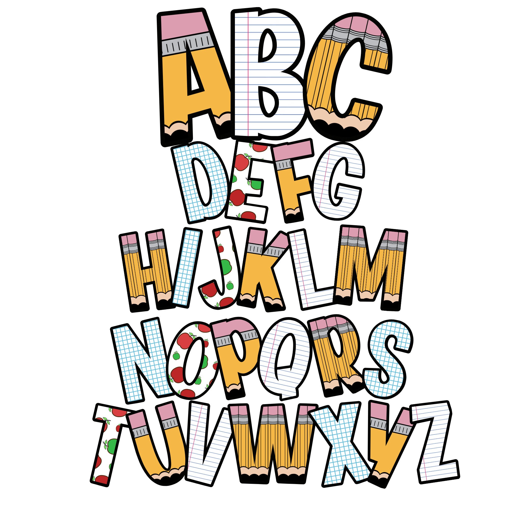 Back to School Bulletin Board Letters 5 Full Sets Printable Classroom ...