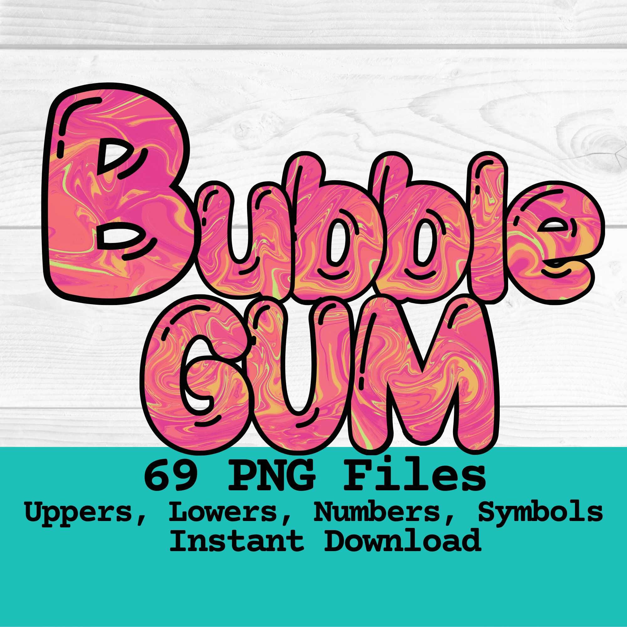 Bubble Gum Bubble Letters PNG Birthday Letters Banner Alphabet Letter ...