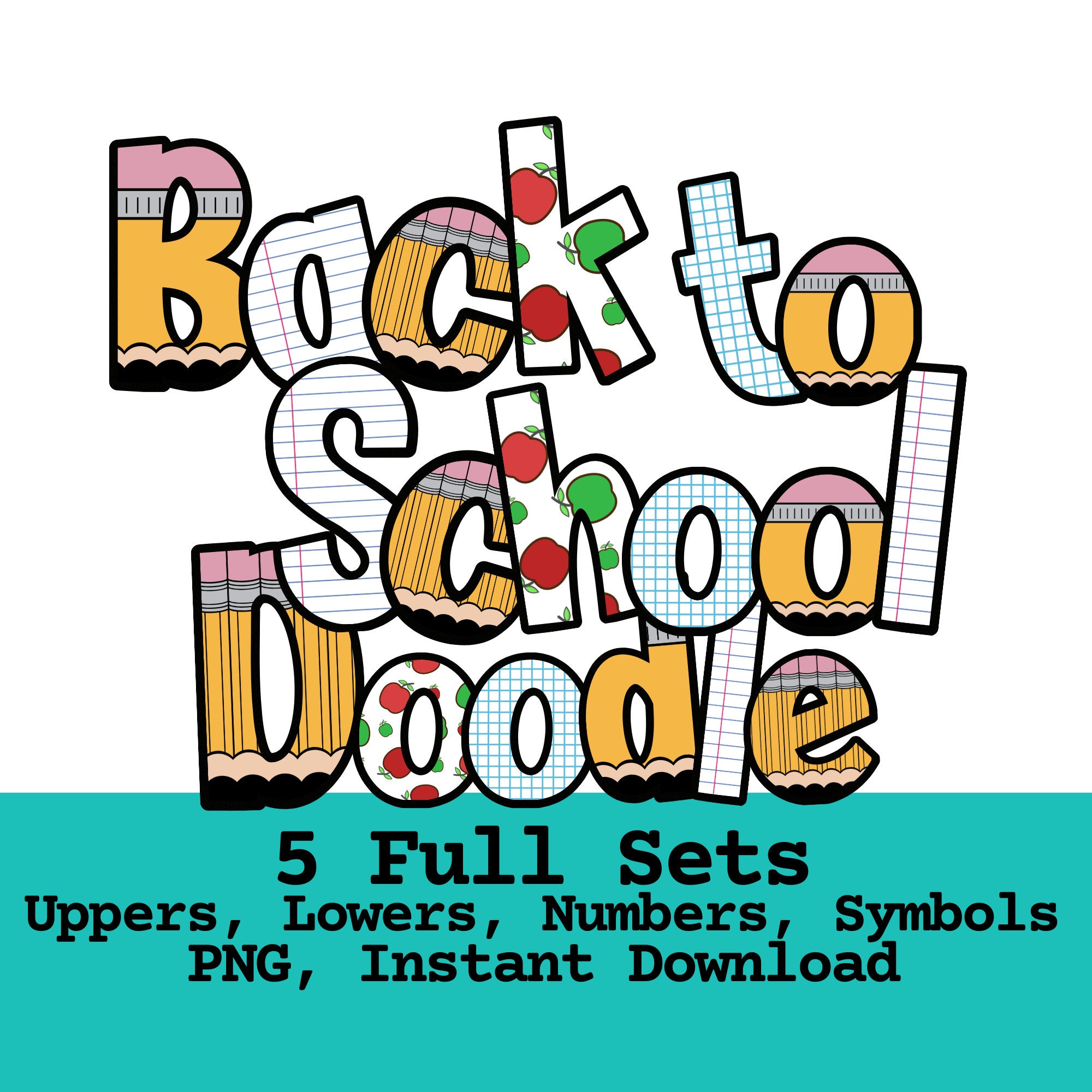 Back to School Bulletin Board Letters 5 Full Sets Printable Classroom ...